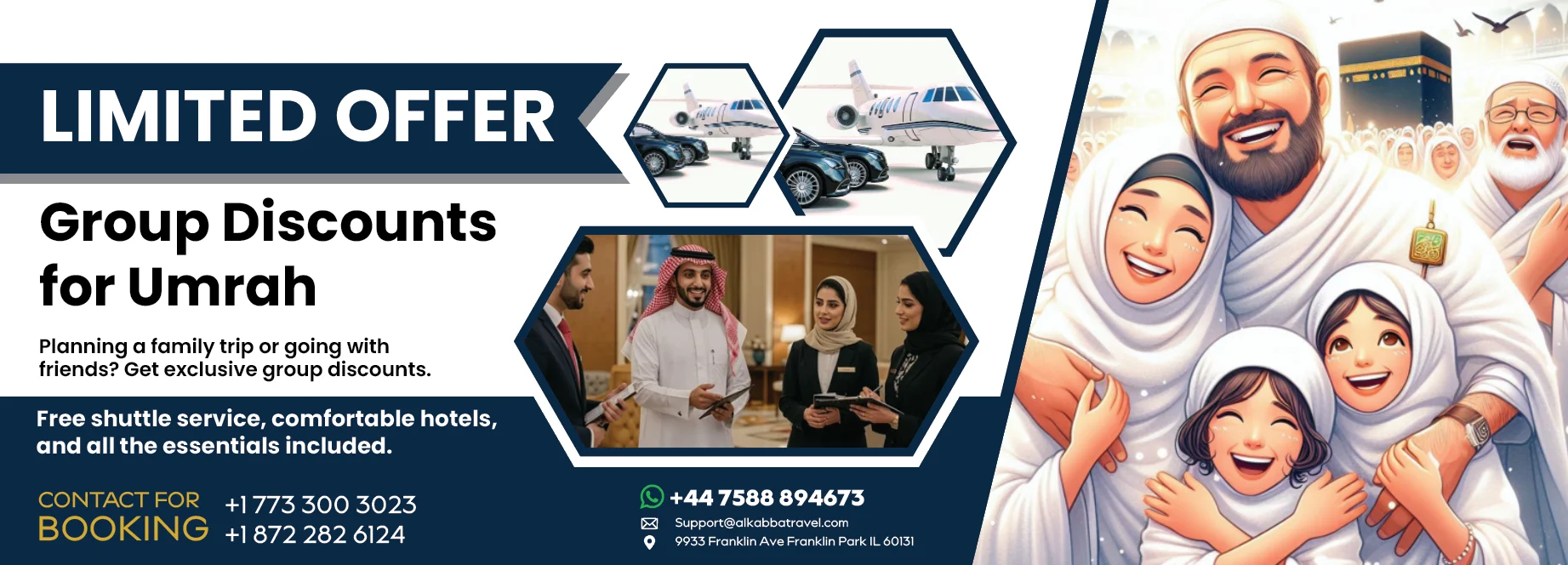 Best Hajj & Umrah Package Services from USA | Alkabba Travel